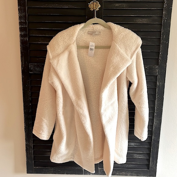 LOFT | Jackets & Coats | Open Front Ivory Cardigan Casual Style Hip ...